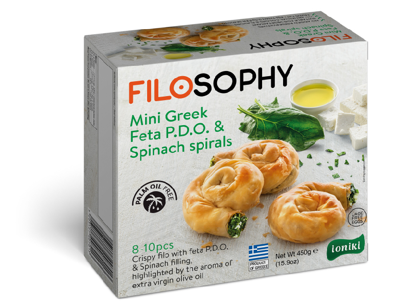 Filosophy mini spirals with Greek feta & Spinach 450g ...